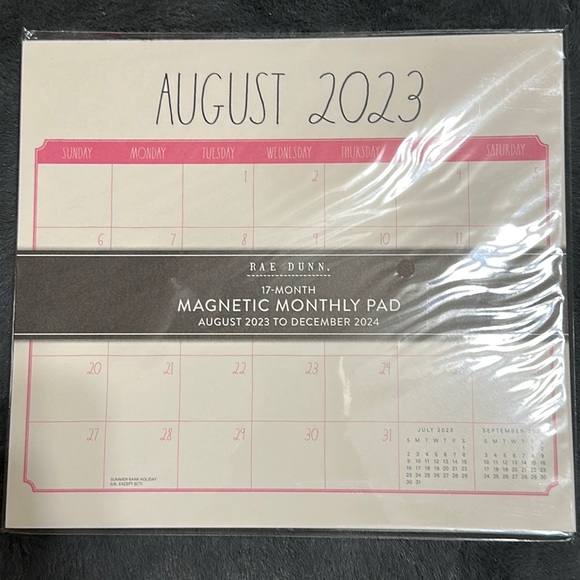 Rae Dunn | Office | Nwt Rae Dunn 7month Monthly Calendar August ...
